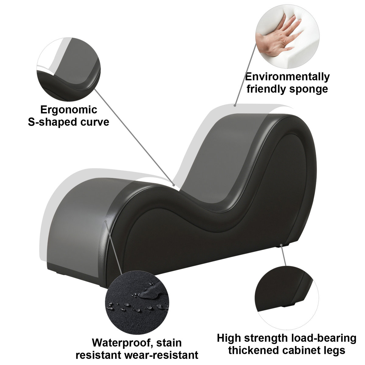 Wrought Studio™ Graycie Upholstered Faux Leather Chaise Lounge for Yoga - for Stretching ...